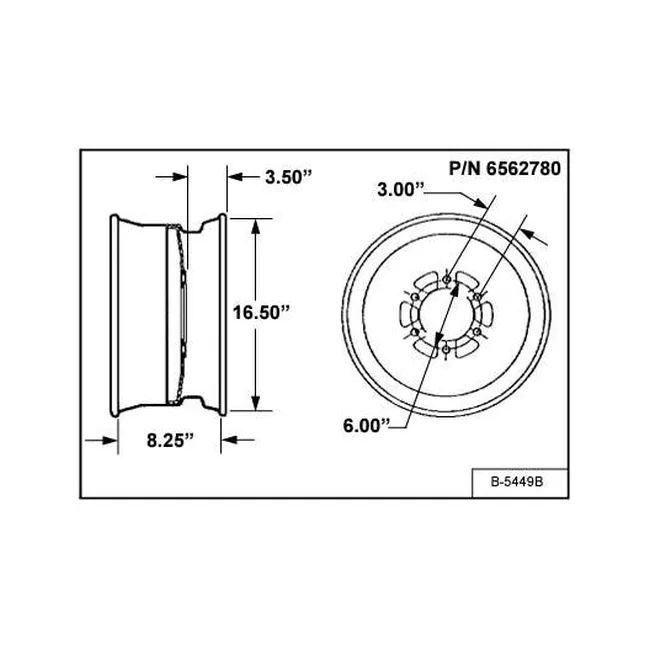 16.5 x 8.25 Wheel Rim for Loaders, 6562780 — 2M Equipment