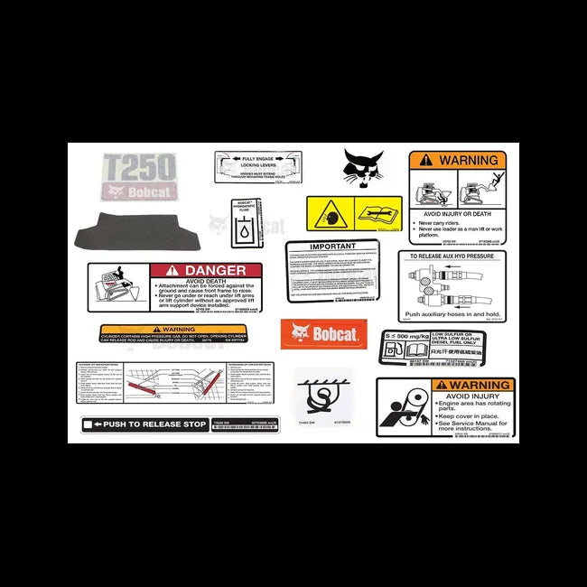 T250 Model Internal and External Decal Kit for Track Loaders, 6904767